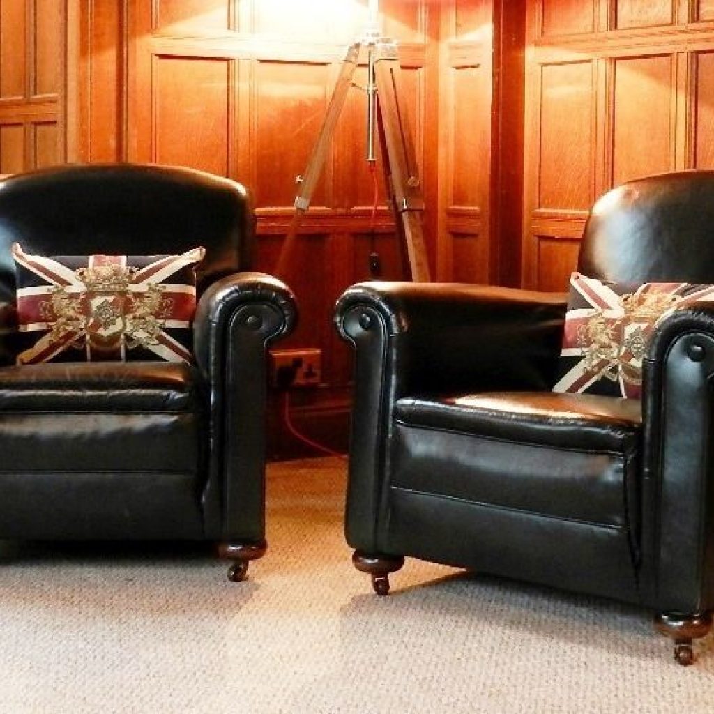 Gentleman's Green Leather Antique Library Chairs - Folio 50 | Stourport ...
