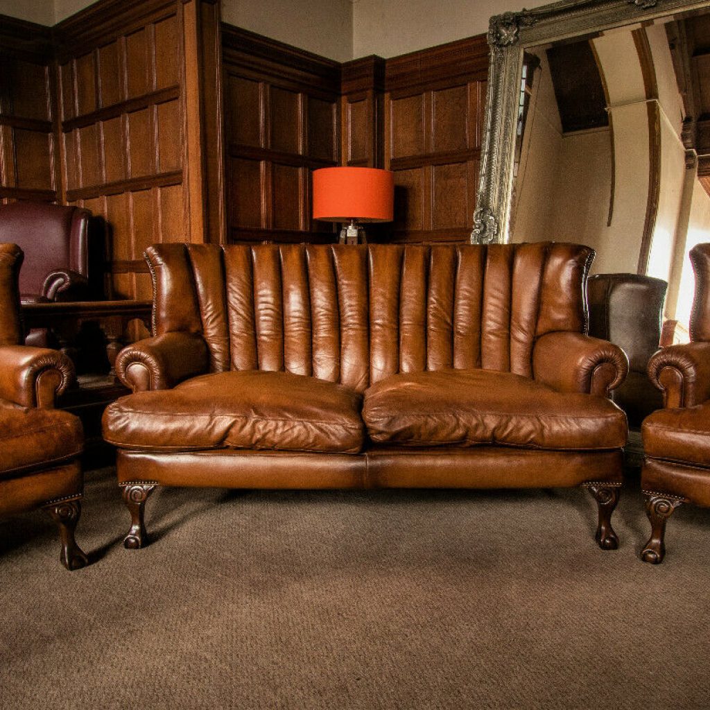F50-1235 TETRAD BLAKE JOHN LEWIS TAN BROWN LEATHER SUITE 2/3 SEATER ...