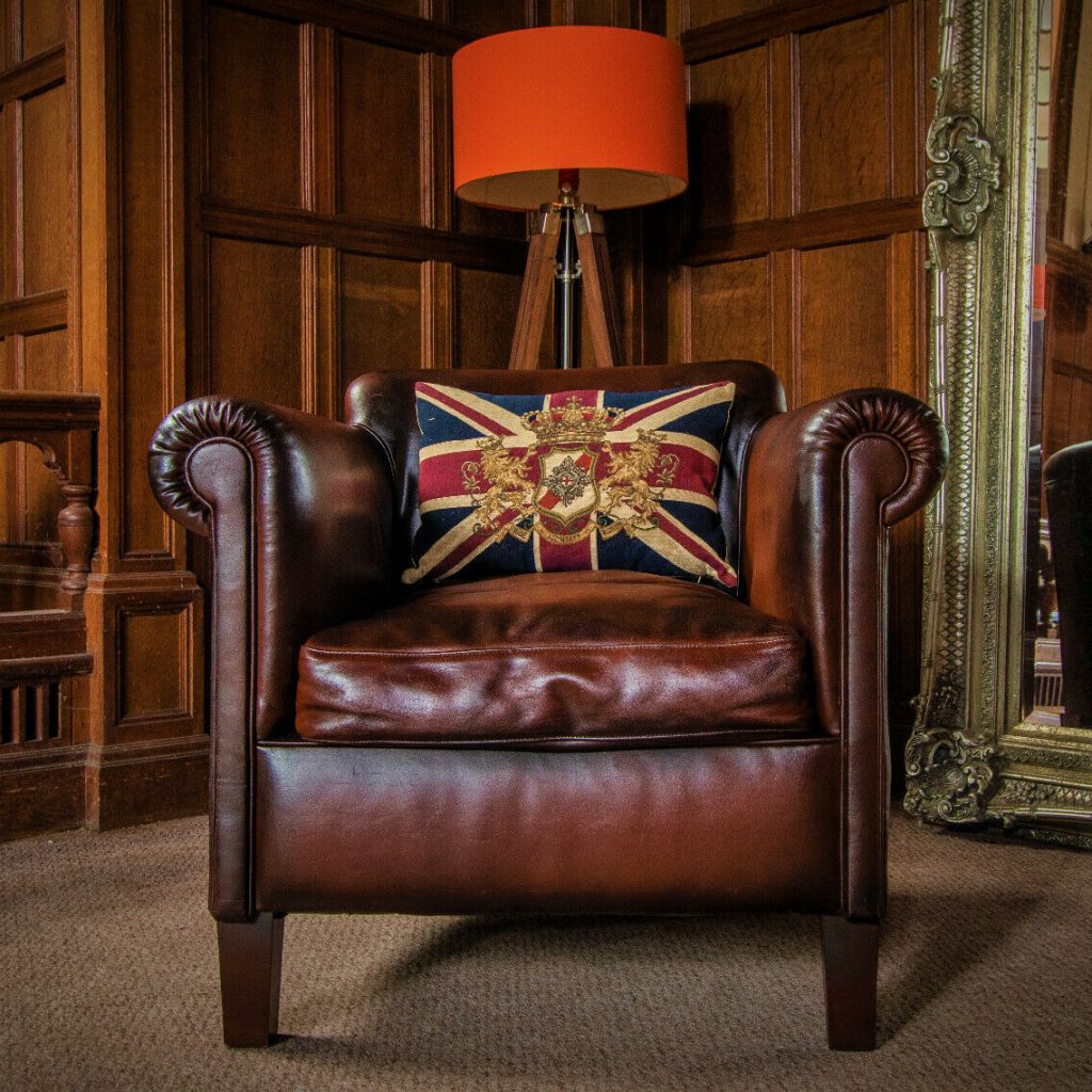 F50-1284 TETRAD CAMFORD HAND ANTIQUED CIGAR BROWN JOHN LEWIS LEATHER ...