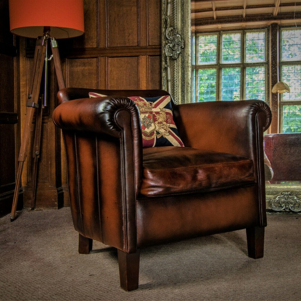 F50-1284 TETRAD CAMFORD HAND ANTIQUED CIGAR BROWN JOHN LEWIS LEATHER ...